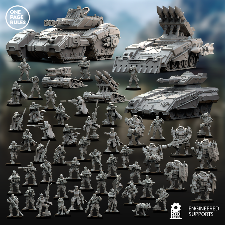 3D Printable Human Defense Force (HDF) - Army Bundle #2 by One Page Rules