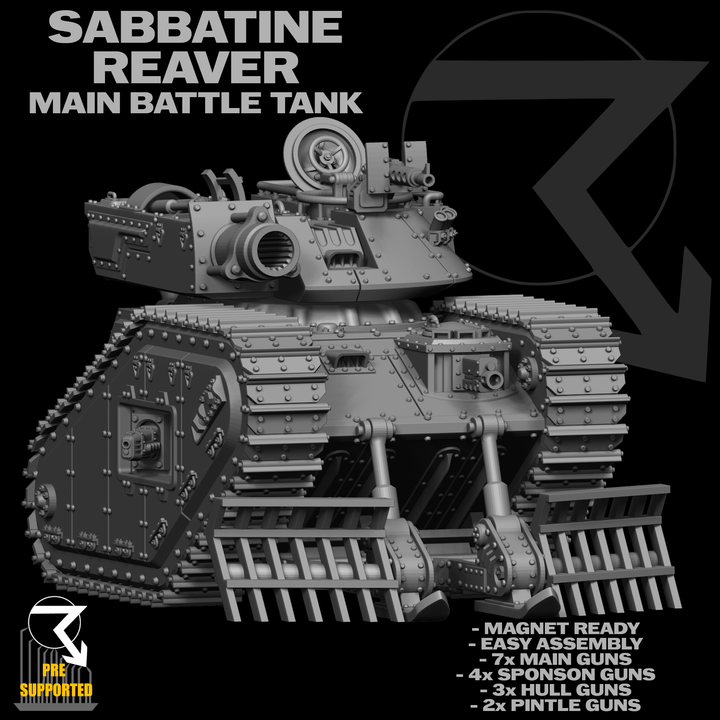 3D Printable Sabbatine "Reaver" Main Battle Tank by Thunderhead Studio