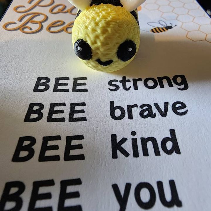 3D Printable Pocket Bee Encouraging Pocket Pet and Keychain with Card ...