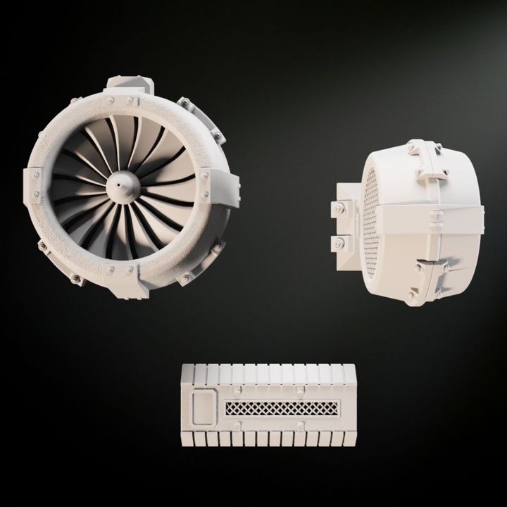 3D Printable Sci-Fi Desert Factory Wasteland Turbine Set by WargamesCo