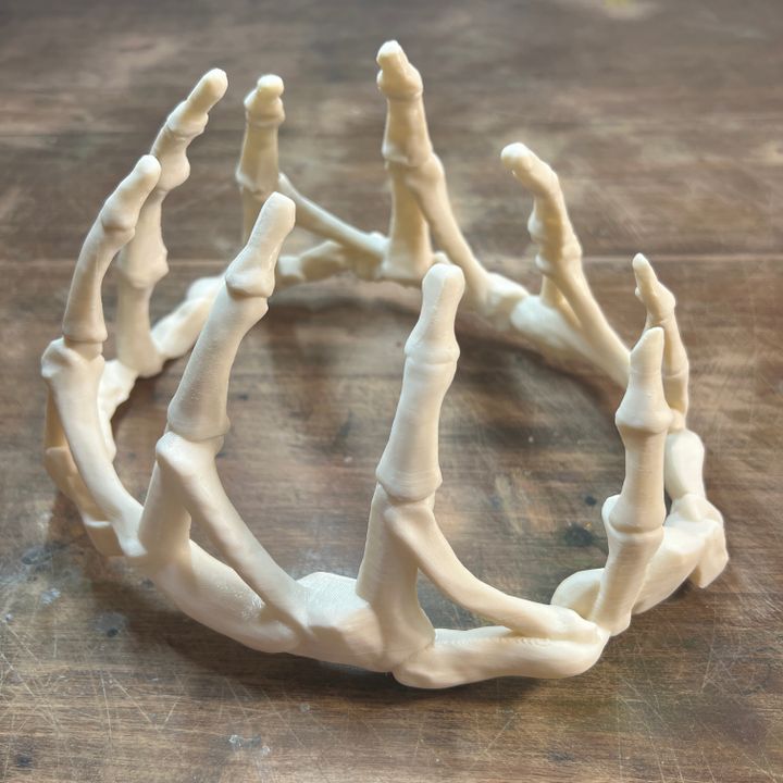3D Printable Skeletal Bone Crown 3D Print Model by Propsmaker
