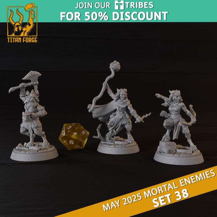 3D Printable Satyrs - Monsters DnD 5e - Mortal Enemies Set 38 by Titan ...