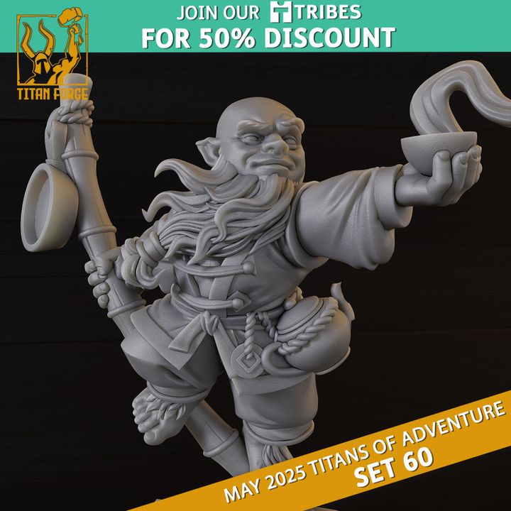 3D Printable Male Dwarf Monk - DnD Hero Characters - Titans of ...