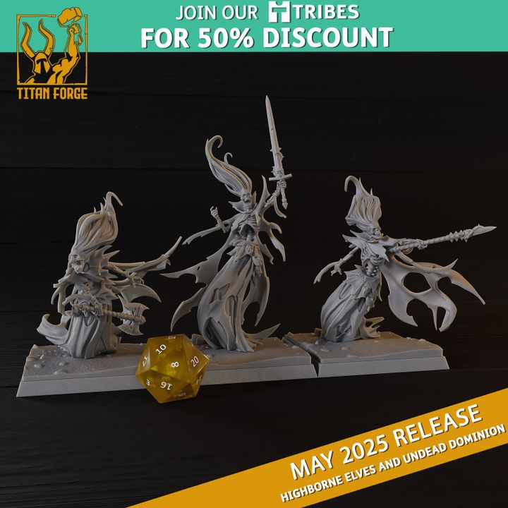 3D Printable Titan Forge Miniatures - 2025 - May - Highborne Elves and ...