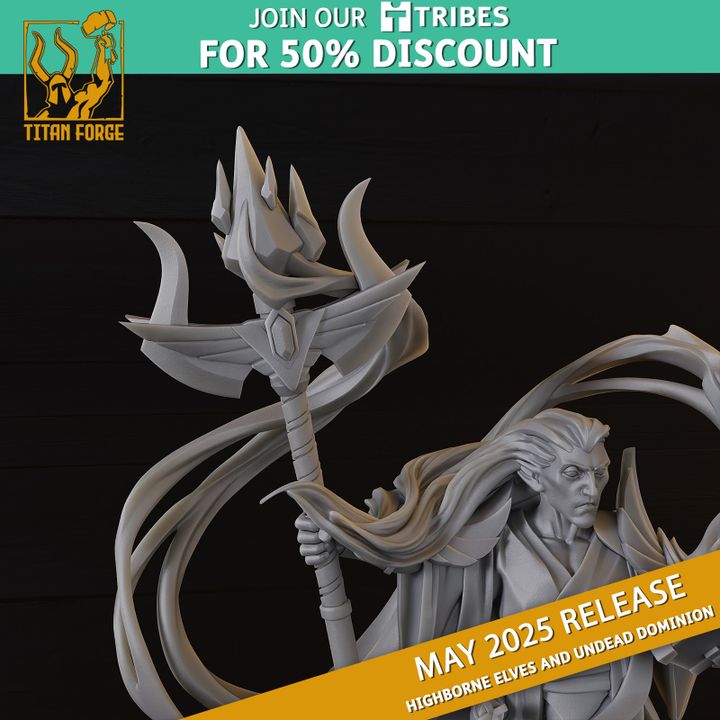 3D Printable Highborne Archmage - Highborne Elves and Undead Dominion ...