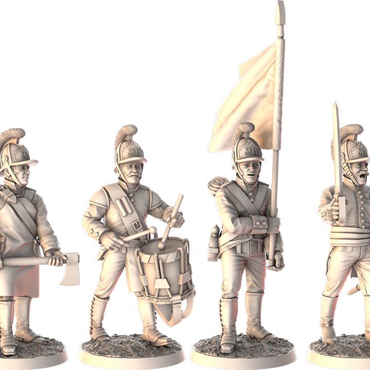 3D Printable GERMAN FUSILIERS 1809 HELMETS - COMMAND by Polkowski ...