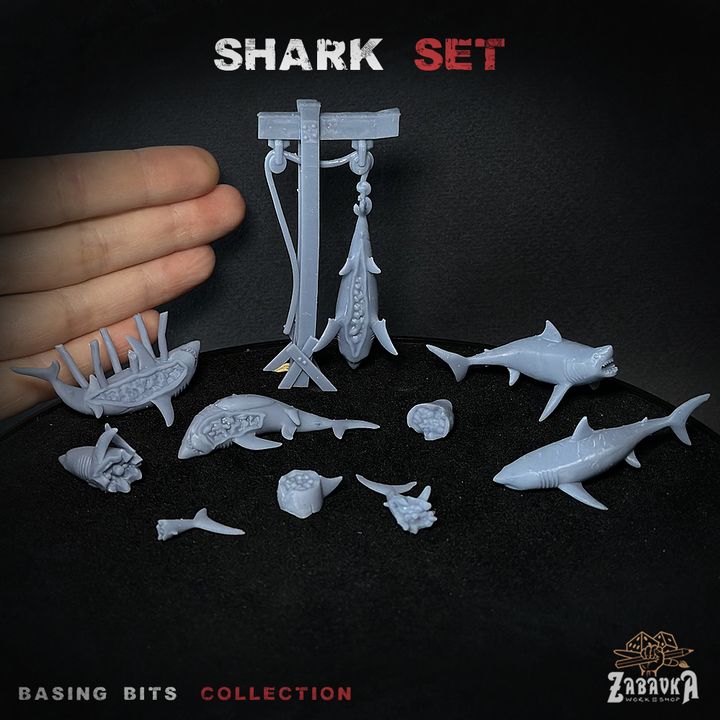 3D Printable Shark - Basing Bits by Zabavka Workshop