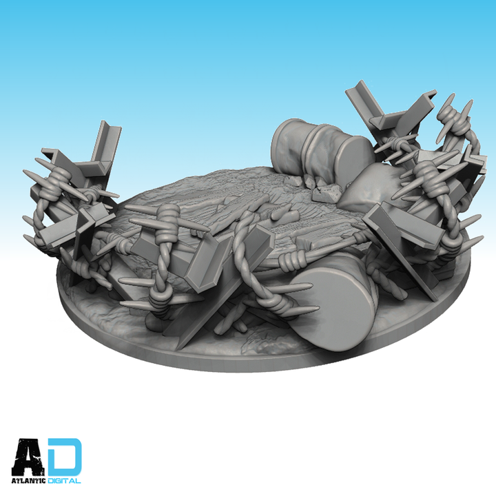 3D Printable 50mm Round Trench bases by Wargames Atlantic