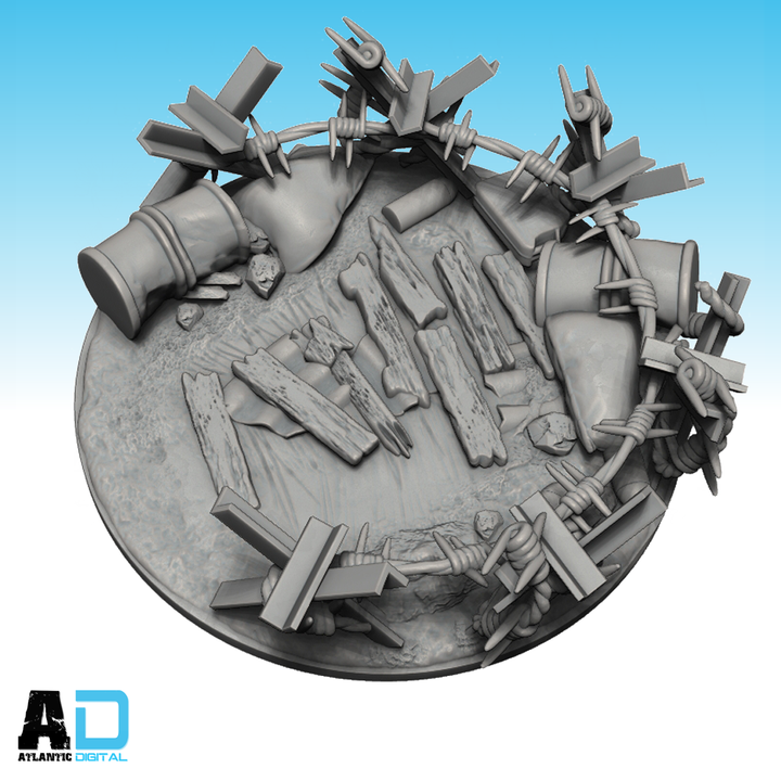 3D Printable 50mm Round Trench bases by Wargames Atlantic