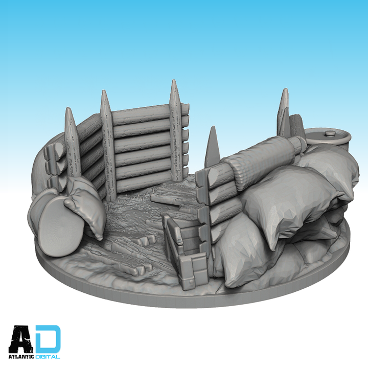 3D Printable 50mm Round Trench bases by Wargames Atlantic