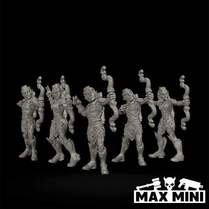 3D Printable Aquan Elf Archers by Max Mini
