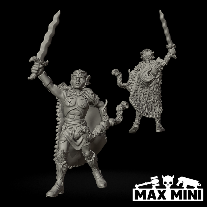 3D Printable Aquan Elf Archer Command by Max Mini