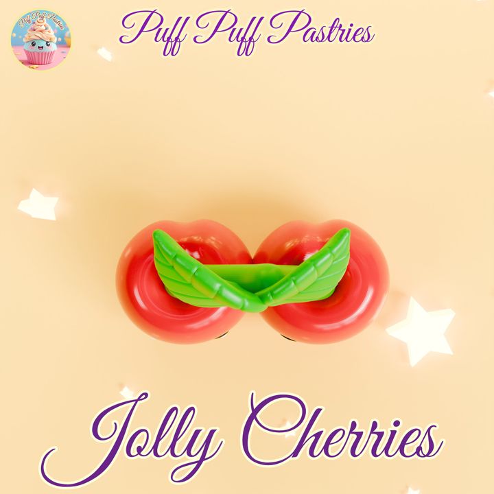 3D Printable Kawaii Jolly Cherries Chibi by Puff Puff Pastries