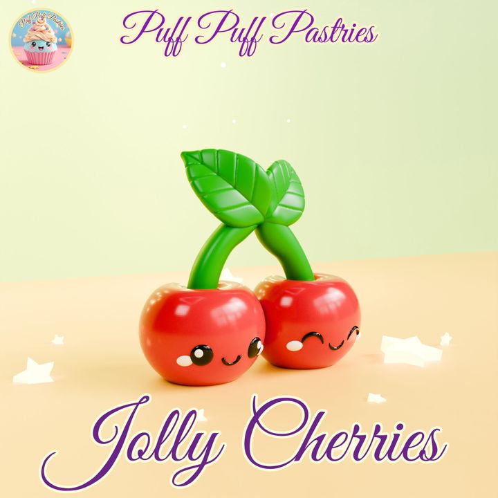 3D Printable Kawaii Jolly Cherries Chibi by Puff Puff Pastries