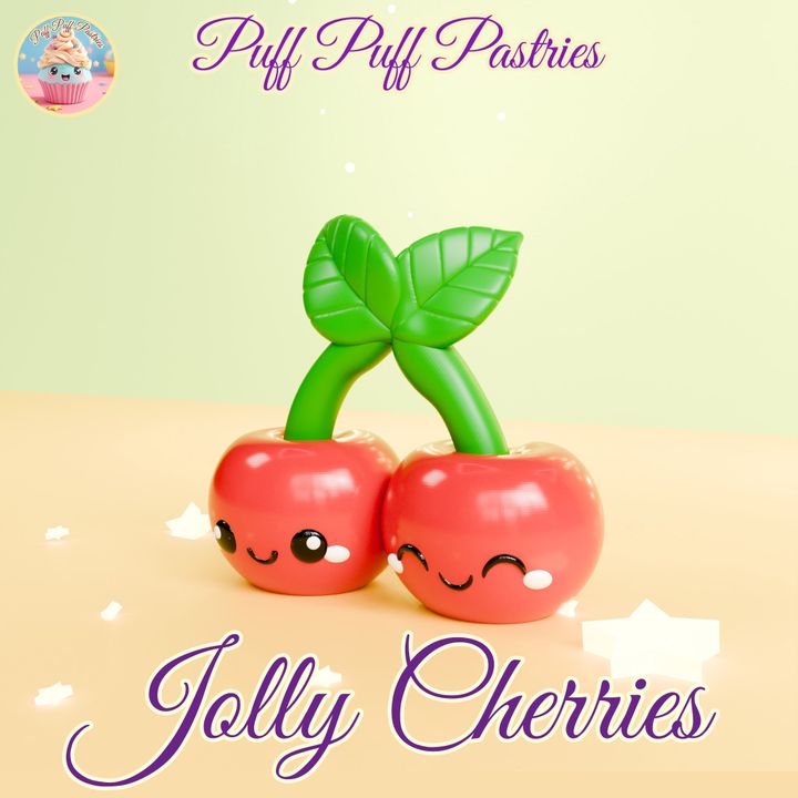 3D Printable Kawaii Jolly Cherries Chibi by Puff Puff Pastries