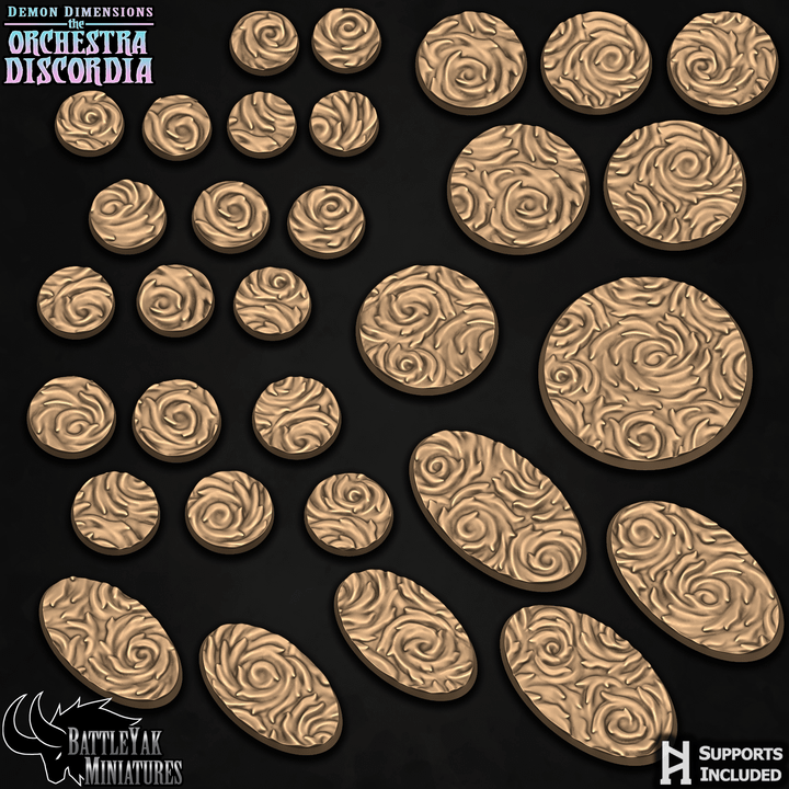 3D Printable Discordant Flame Base Set by Battle Yak Miniatures