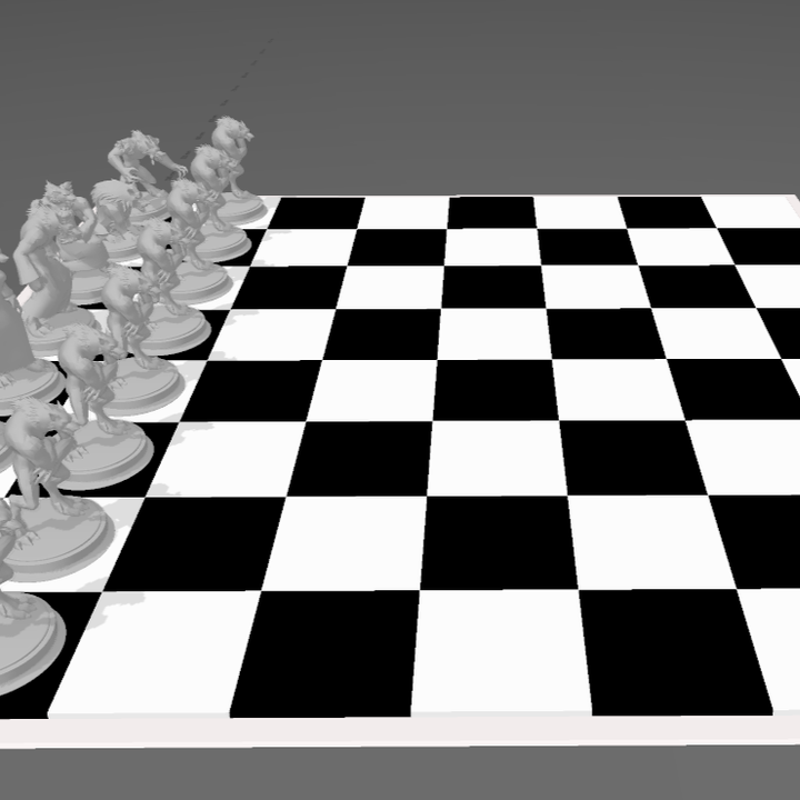 3D Printable Chess Set - World of Warcraft - Worgens by ocram3000
