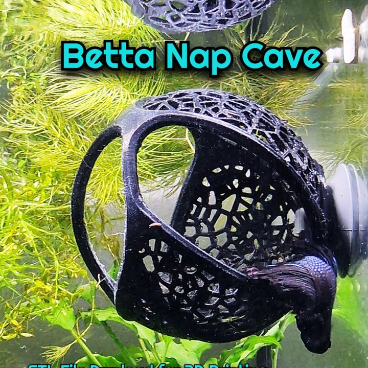 3D Printable Betta Cave Hammock | Floating, Mounted & Free Placement ...