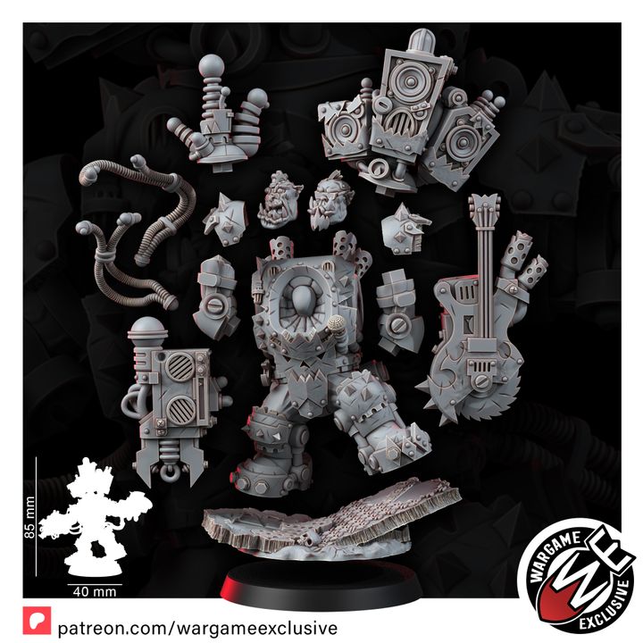 3D Printable ORK ROCKER MEKANIAK IN MEGA SABATORK ARMOR by Wargame ...