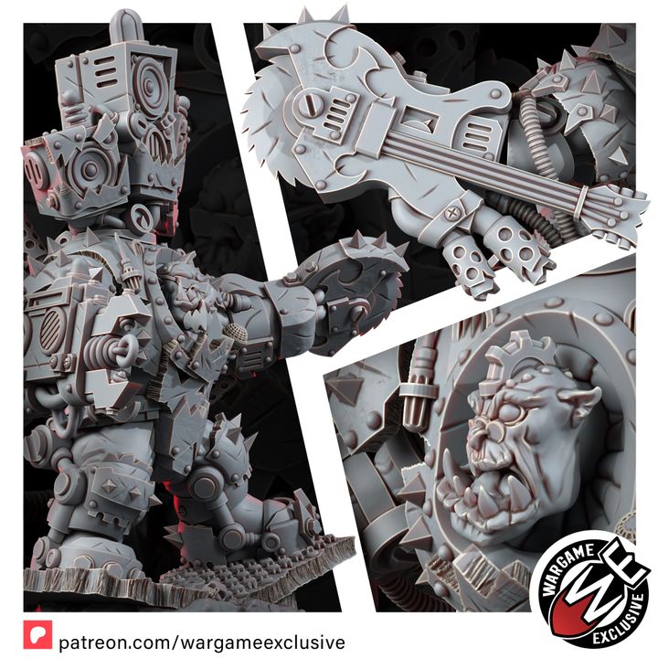 3D Printable ORK ROCKER MEKANIAK IN MEGA SABATORK ARMOR by Wargame ...