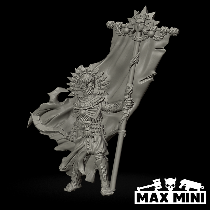 3D Printable Skeleton Battle Standard by Max Mini