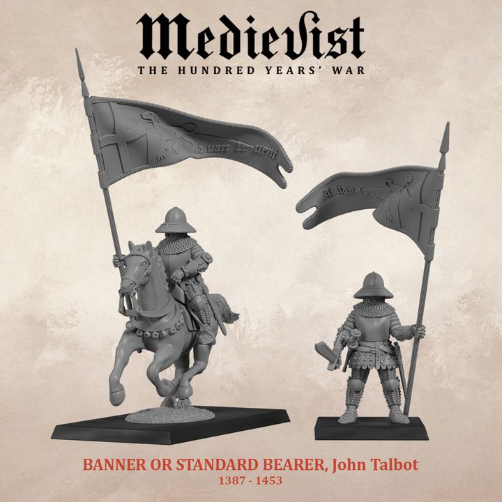 3D Printable John Talbot, 1st Earl of Shrewsbury with banner/standard ...