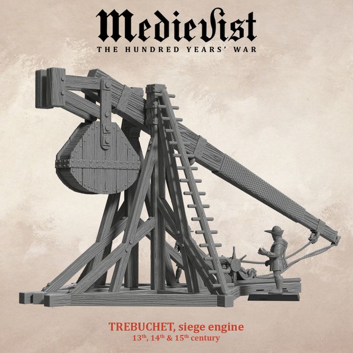 3D Printable Trebuchet, siege engine - 13th , 14th and 15th century by ...