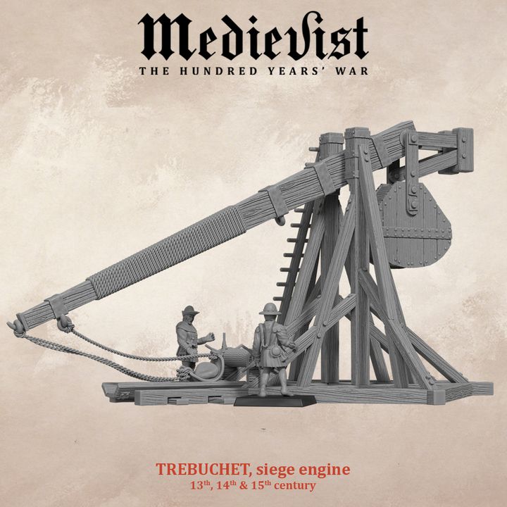 3D Printable Trebuchet, siege engine - 13th , 14th and 15th century by ...