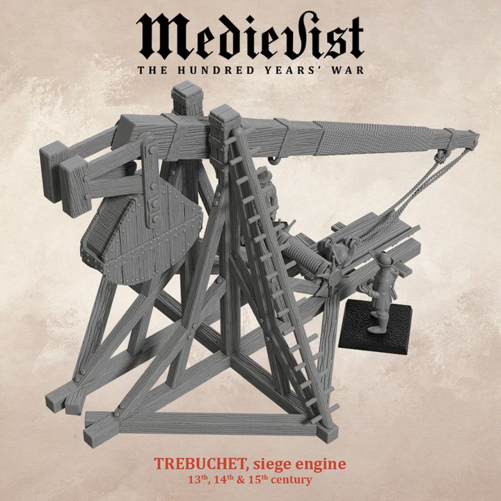 3D Printable Trebuchet, siege engine - 13th , 14th and 15th century by ...