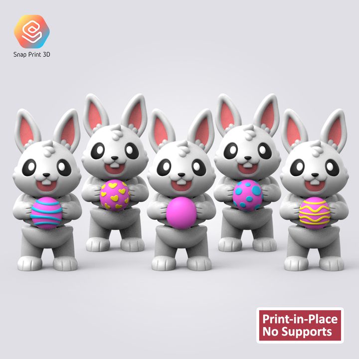 3D Printable Easter Day Flexi Rabbit by SNAP PRINT 3D