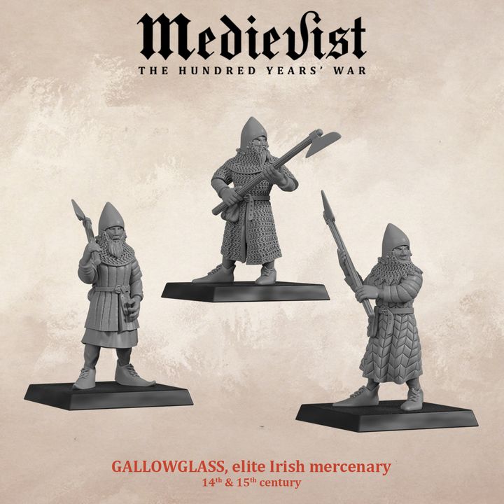 3D Printable Gallowglass, elite Irish mercenaries, 14th & 15th century ...