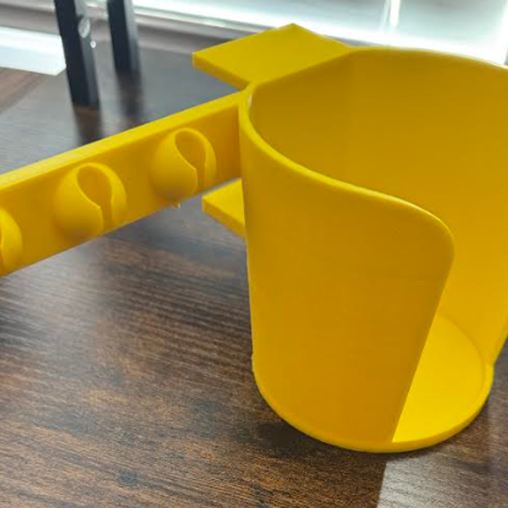 3D Printable Desk Cup Holder + Cord Organizers by Alwaleed Hassan