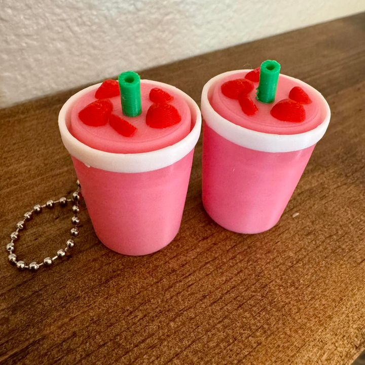 3D Printable St*rb*cks Pink Drink Clicker Fidget and Keychain by ...