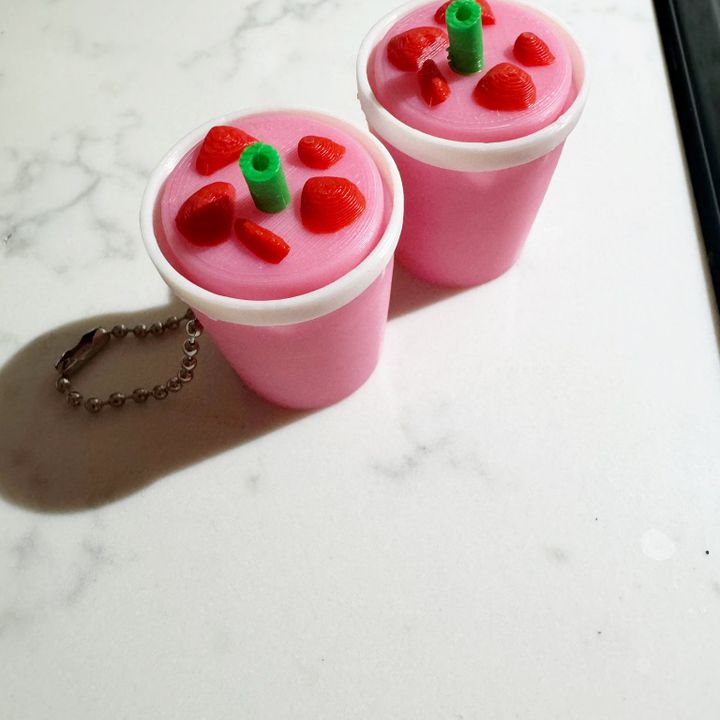 3D Printable St*rb*cks Pink Drink Clicker Fidget and Keychain by ...