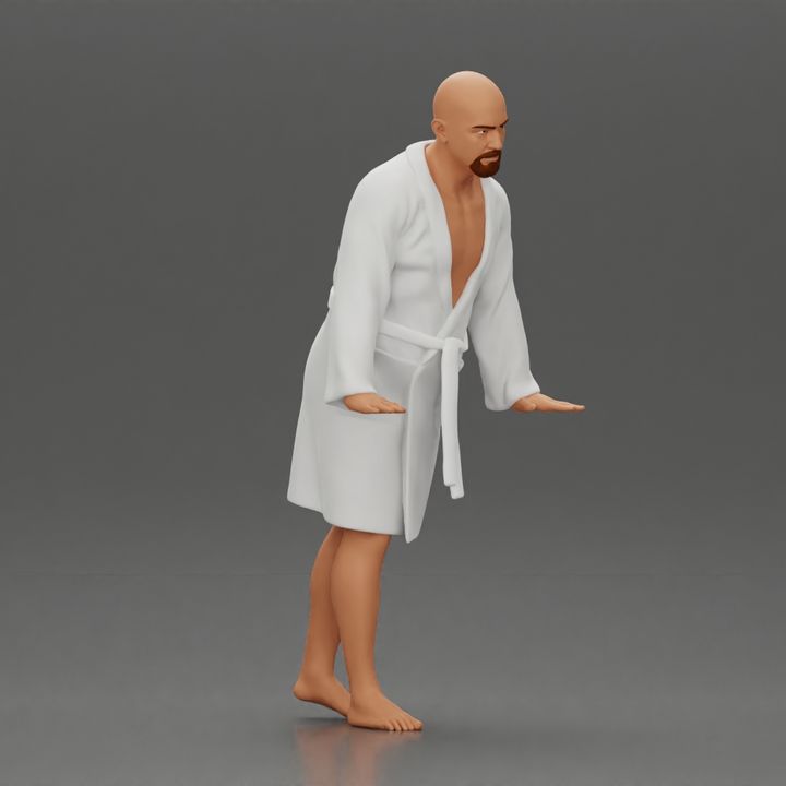 3D Printable Man in White Robe Posing with Bare Feet and Open Hands by ...
