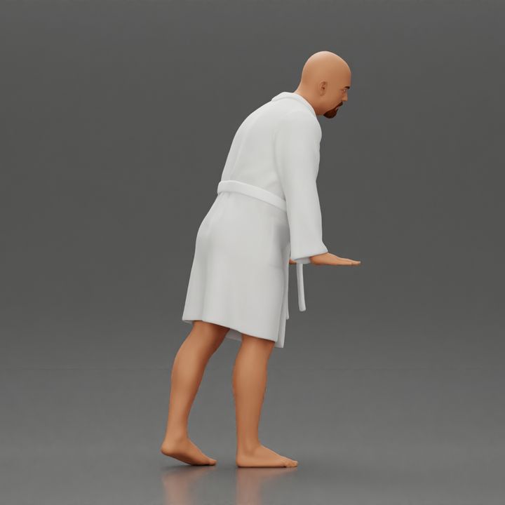 3D Printable Man in White Robe Posing with Bare Feet and Open Hands by ...