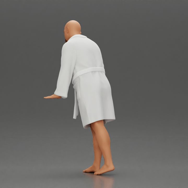 3D Printable Man in White Robe Posing with Bare Feet and Open Hands by ...