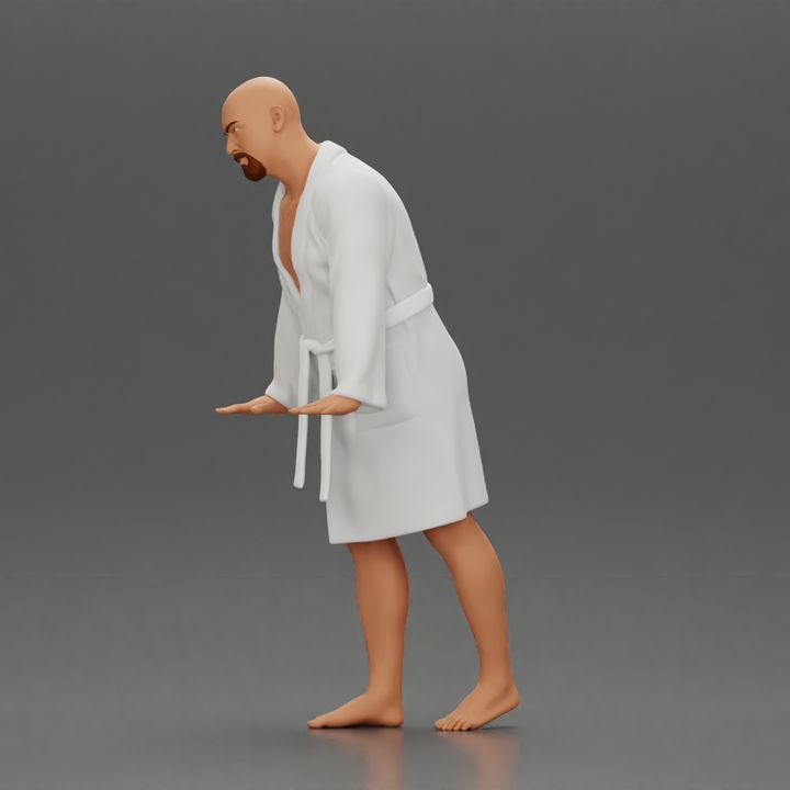 3D Printable Man in White Robe Posing with Bare Feet and Open Hands by ...