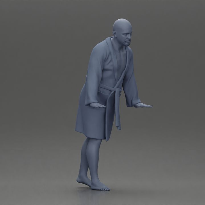 3D Printable Man in White Robe Posing with Bare Feet and Open Hands by ...