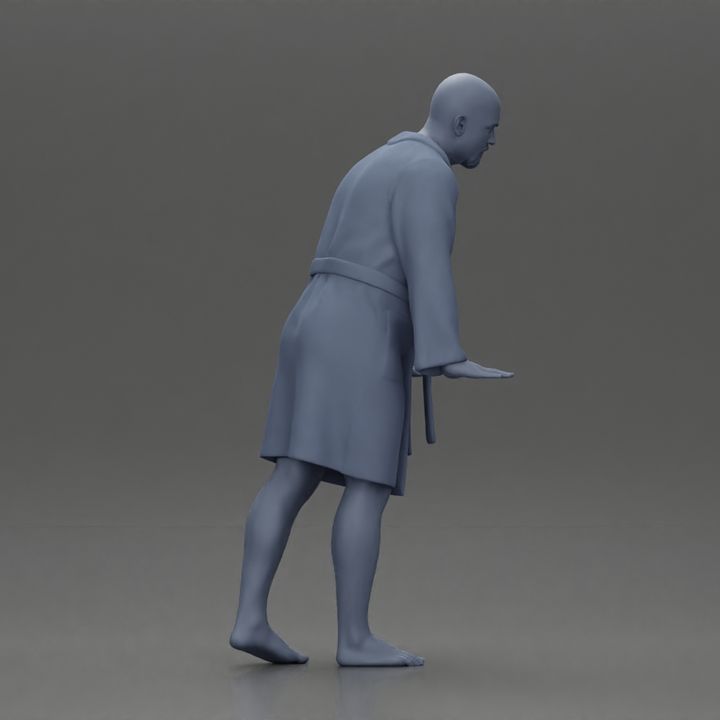 3D Printable Man in White Robe Posing with Bare Feet and Open Hands by ...