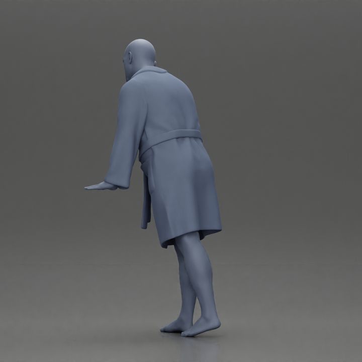 3D Printable Man in White Robe Posing with Bare Feet and Open Hands by ...