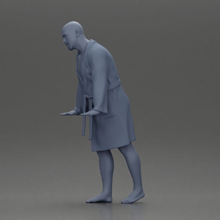 3D Printable Man in White Robe Posing with Bare Feet and Open Hands by ...