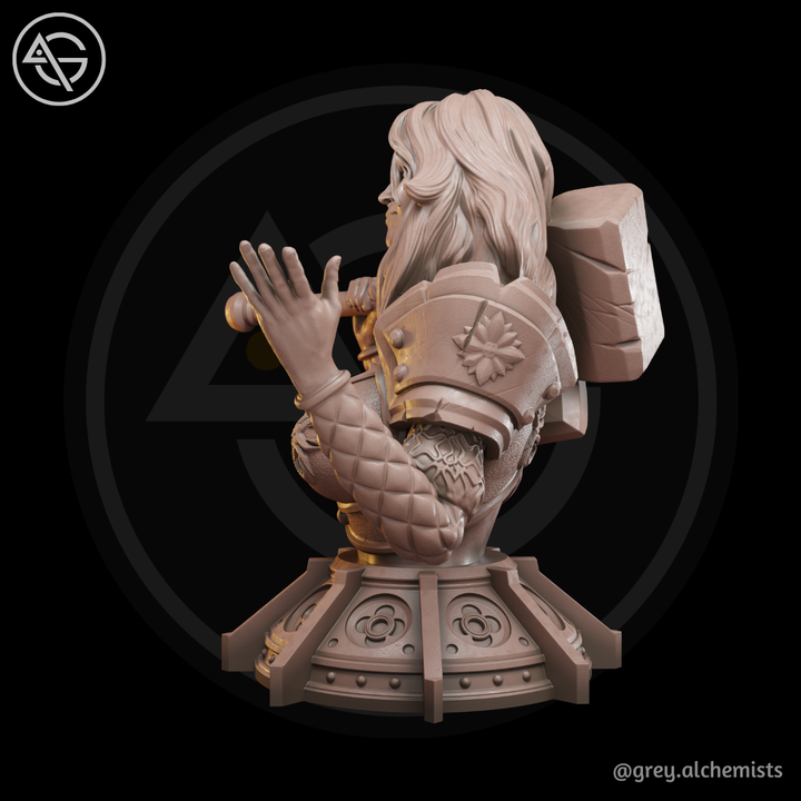 3D Printable Miniature Bust - Shalia the Human Cleric, DnD Minis ...