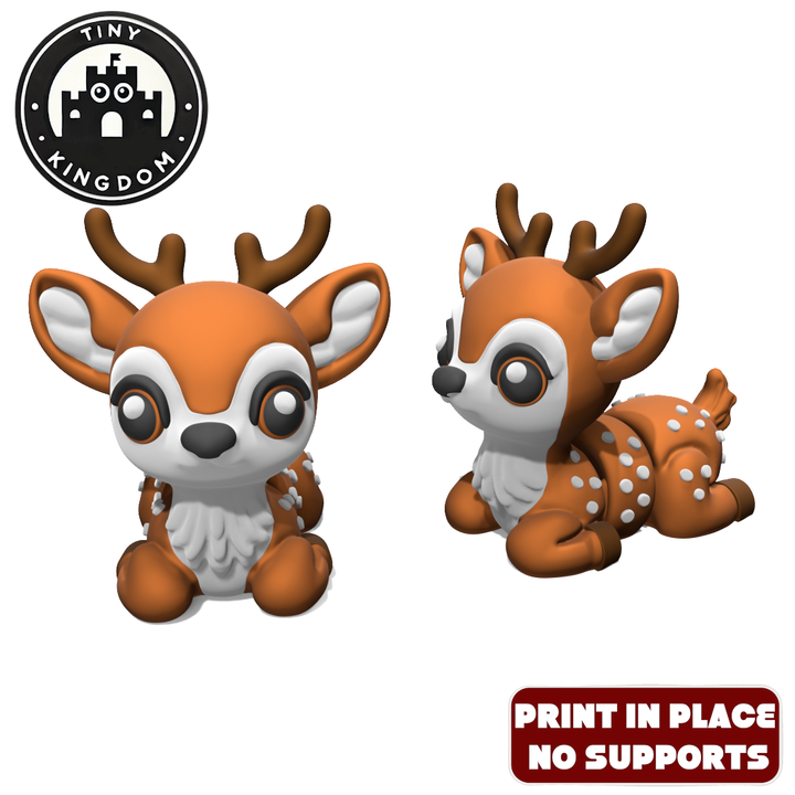 3D Printable Flexi Tiny Deer , Articulated fidget figure, keychain ...