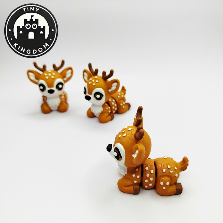 3D Printable Flexi Tiny Deer , Articulated fidget figure, keychain ...