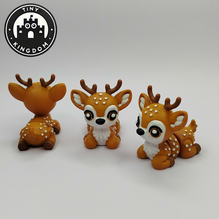 3D Printable Flexi Tiny Deer , Articulated fidget figure, keychain ...