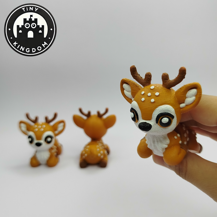 3D Printable Flexi Tiny Deer , Articulated fidget figure, keychain ...