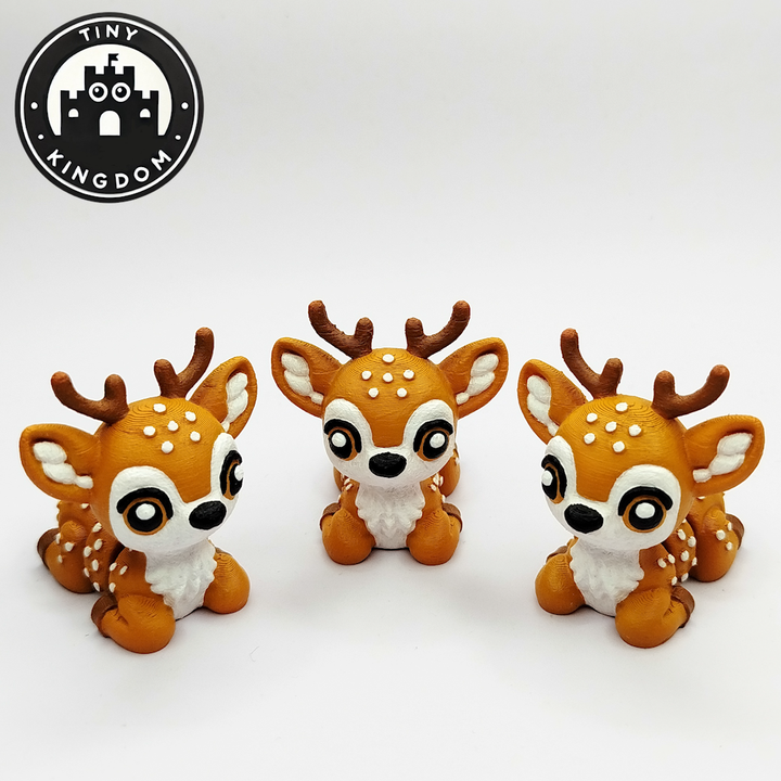 3D Printable Flexi Tiny Deer , Articulated fidget figure, keychain ...