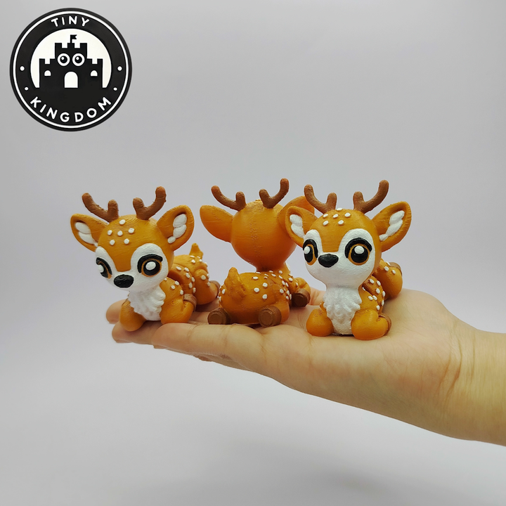 3D Printable Flexi Tiny Deer , Articulated fidget figure, keychain ...