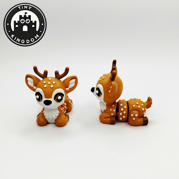 3D Printable Flexi Tiny Deer , Articulated fidget figure, keychain ...